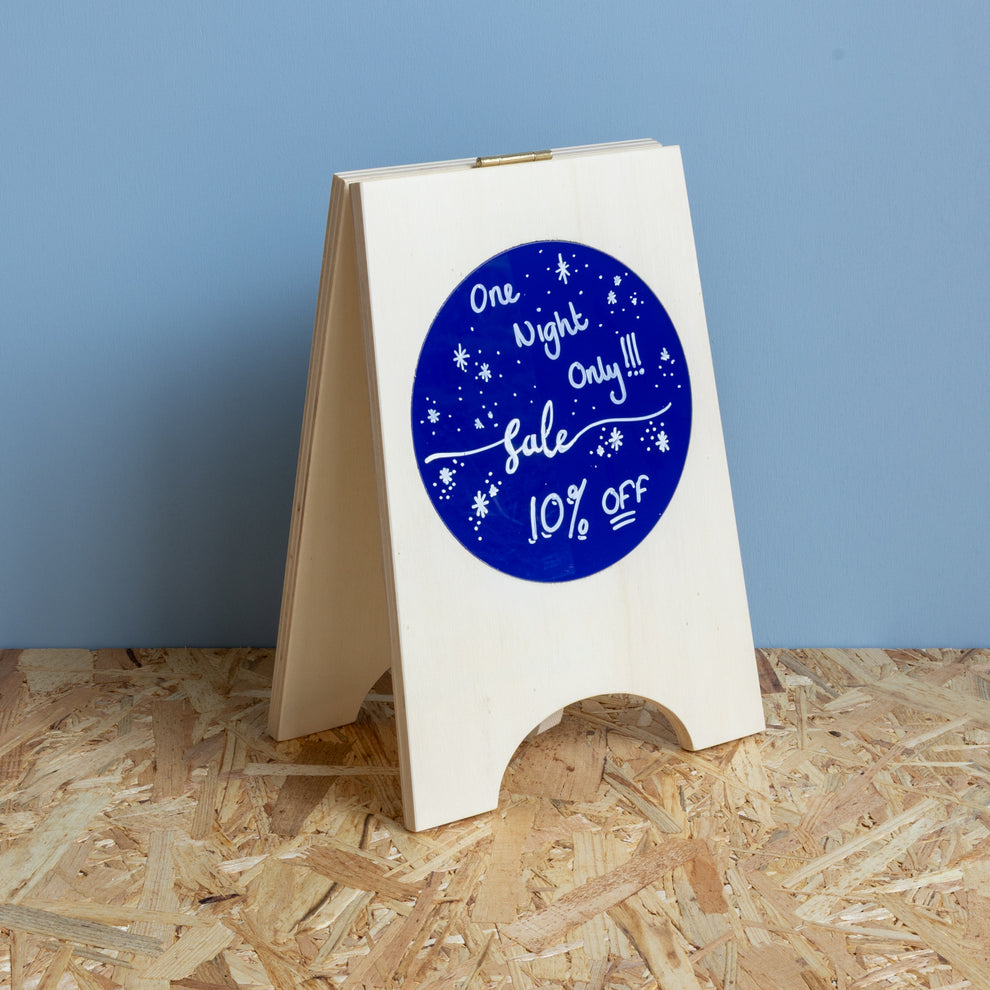 Wooden Tabletop A-Board Signage – Dust Shack