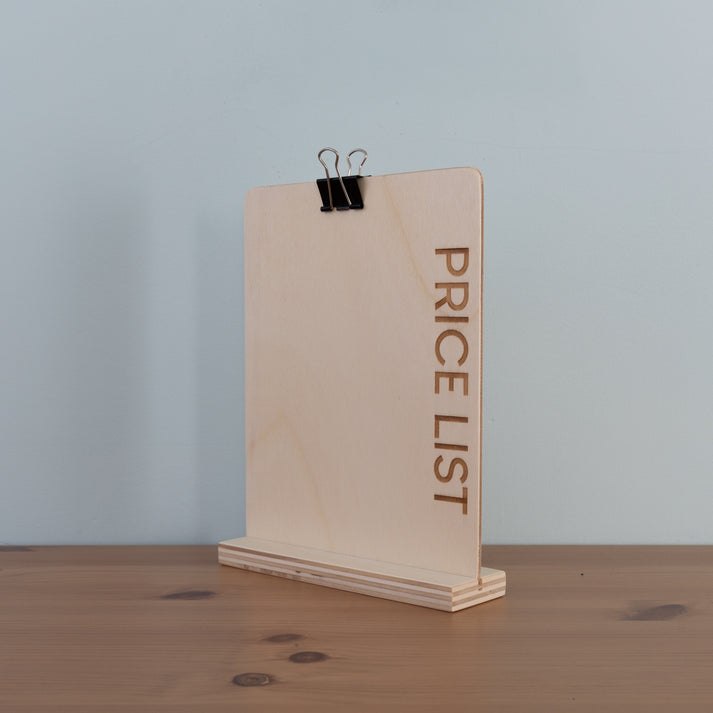 A5 Menu Price List Display Board – Dust Shack