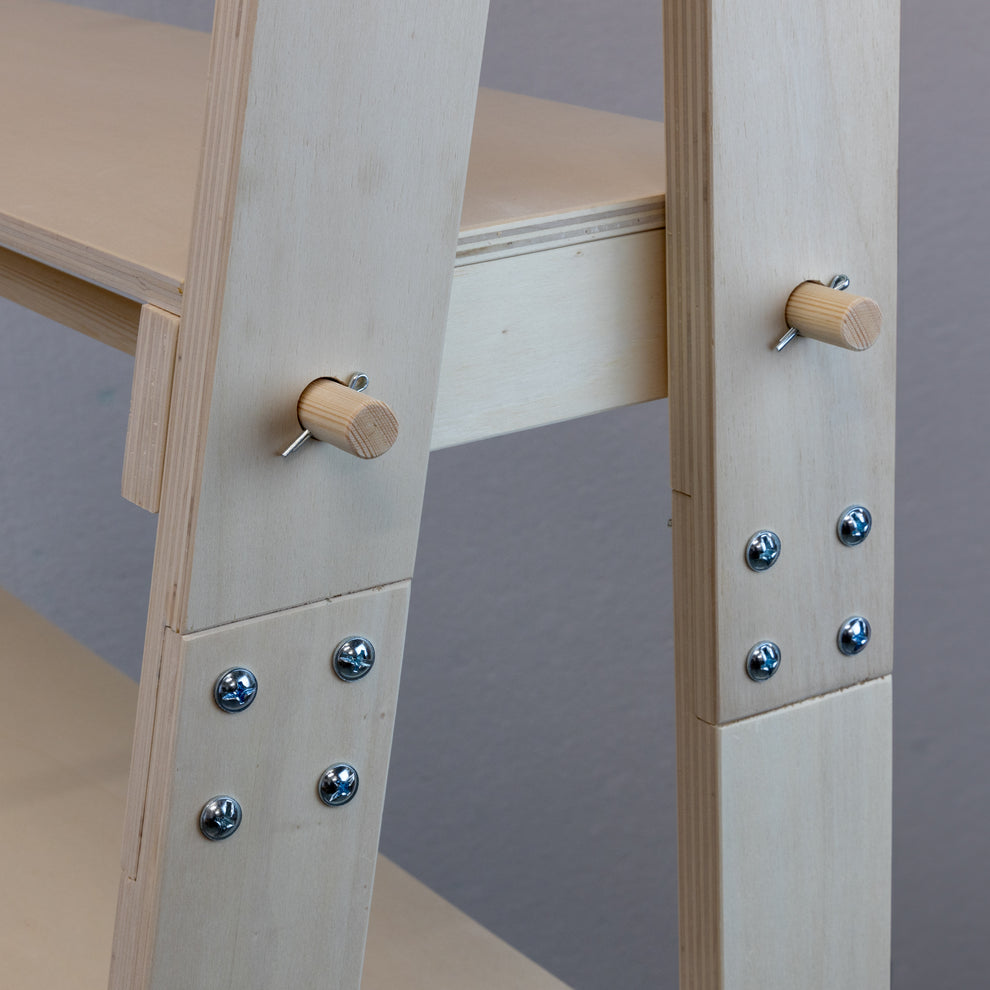 Portable Retail Ladder Shelving Display A-Frame Stand with Vertical Ba ...