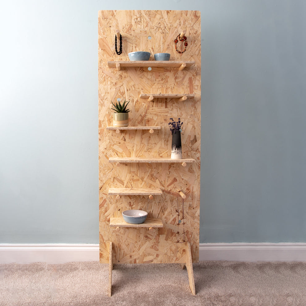 Free-standing OSB Pegboard Display Stand – Dust Shack