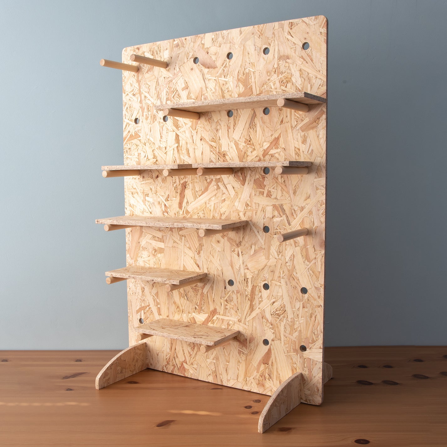 Free-standing OSB Table Top Pegboard Display Stand – Dust Shack