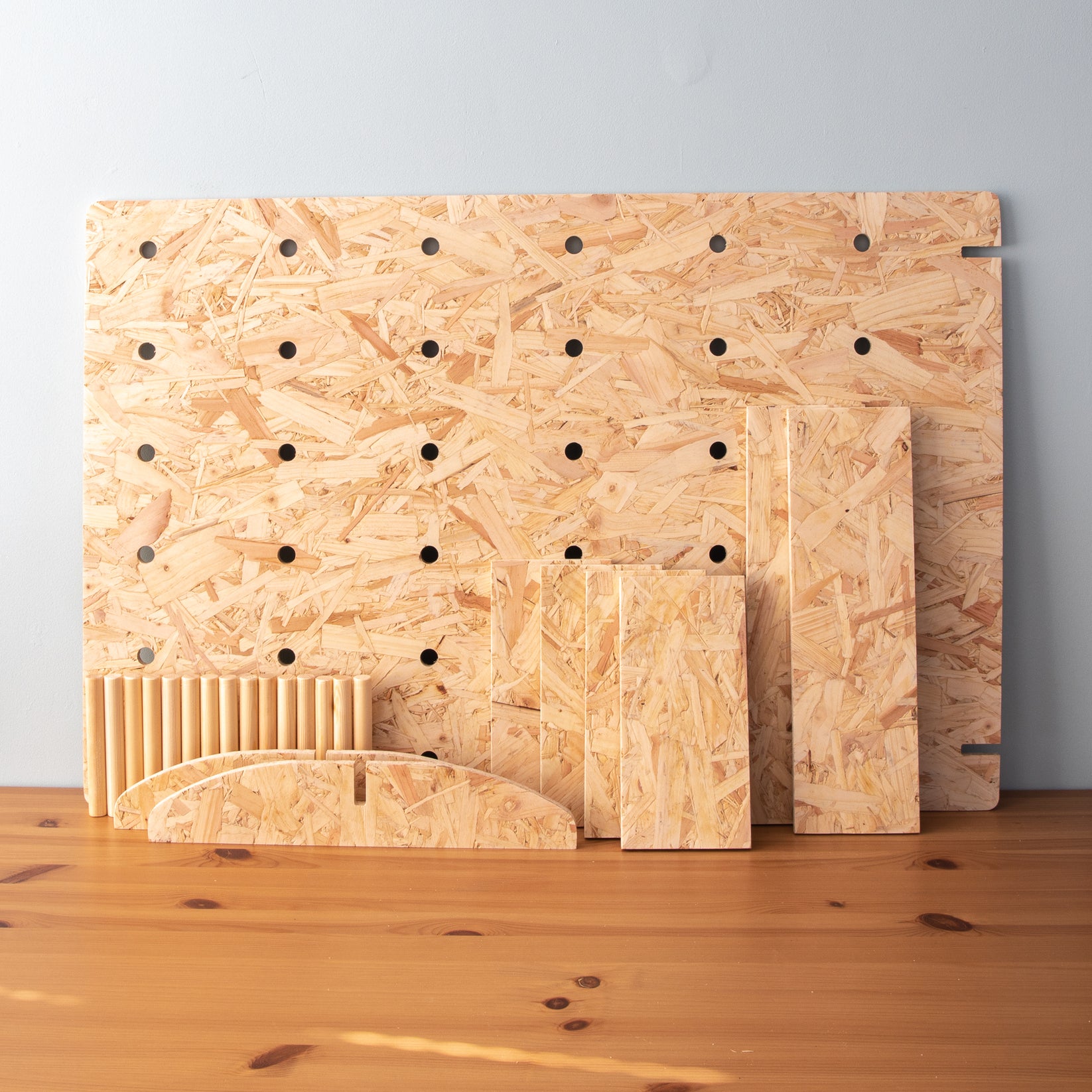 Free-standing OSB Table Top Pegboard Display Stand – Dust Shack